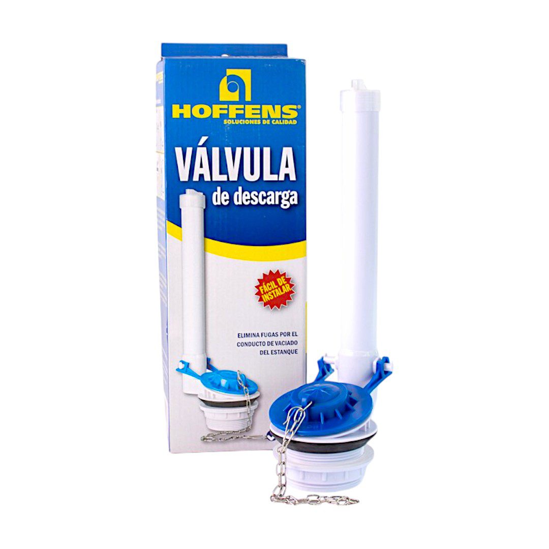 VALVULA DESCARGA C/FLAPER Y CADENA HOFFENS (62385) - Reyver