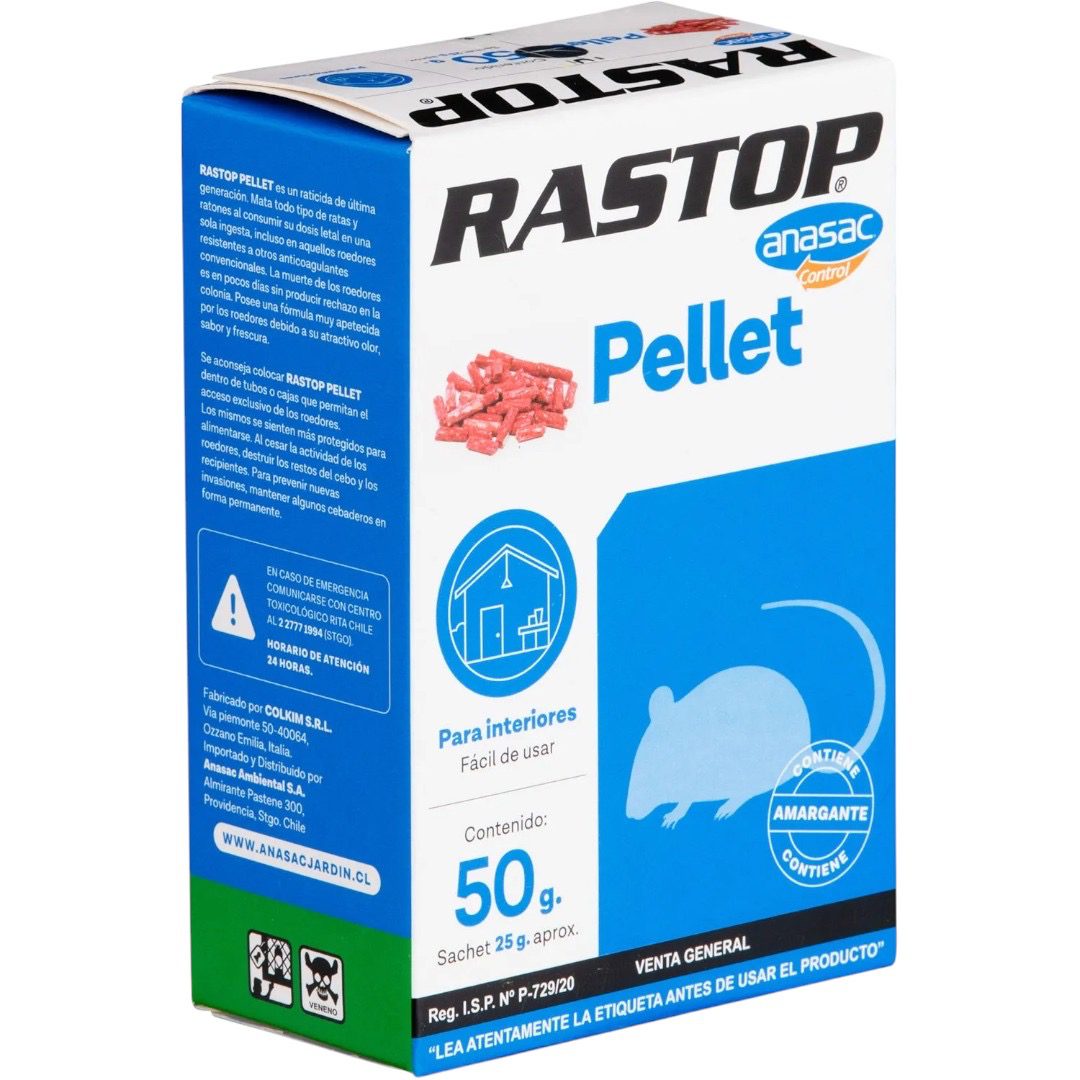 RATICIDA RASTOP PELLET 50 GRS - Reyver